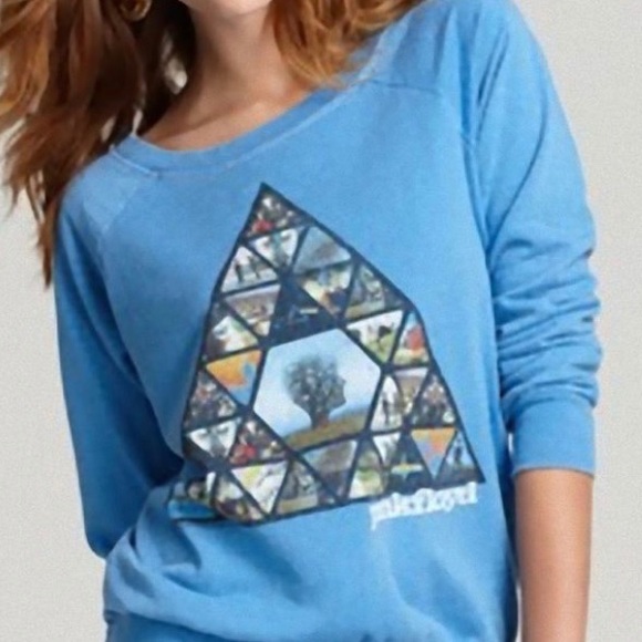 Chaser | Tops | Chaser Blue Sweatshirt With Pink Floyd Graphic | Poshmark